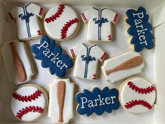 Baseball Themed Decorated Sugar Cookies/birthday - Etsy