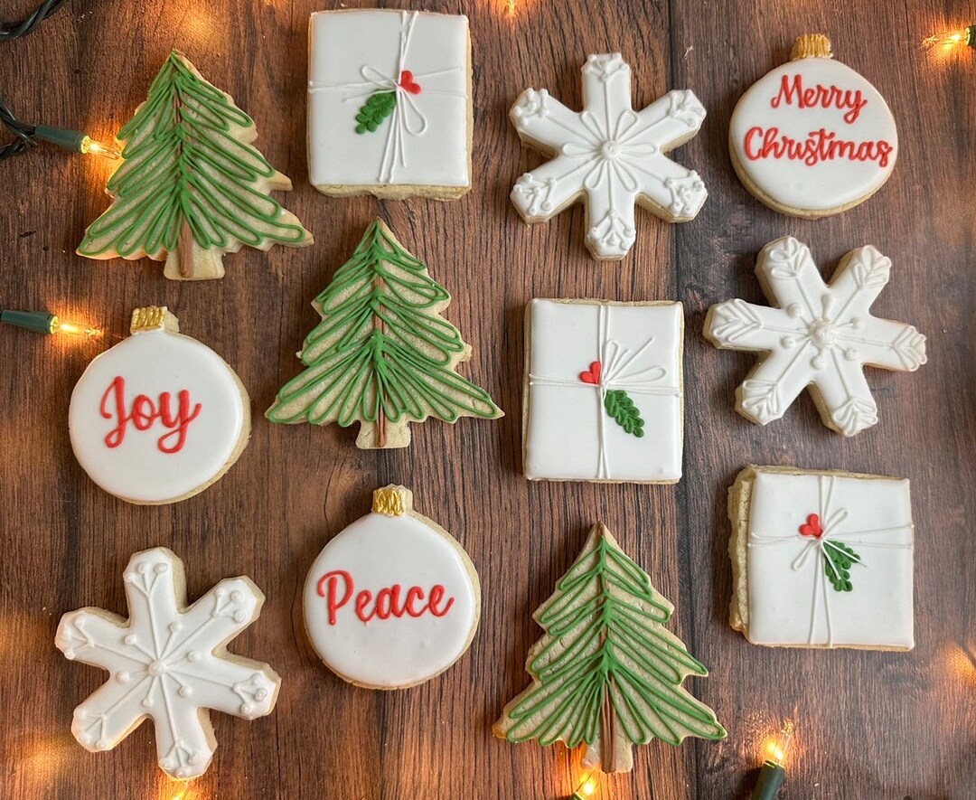 Classy Christmas Sugar Cookies/decorated Christmas Cookies/ Christmas ...