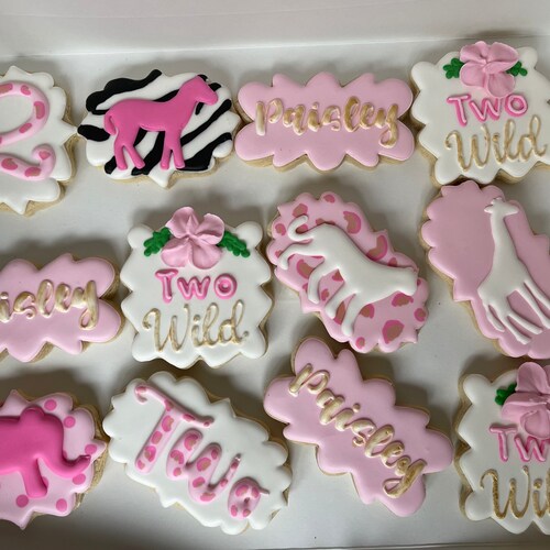 Two Wild Jungle Themed Cookies 36 Cookies - Etsy
