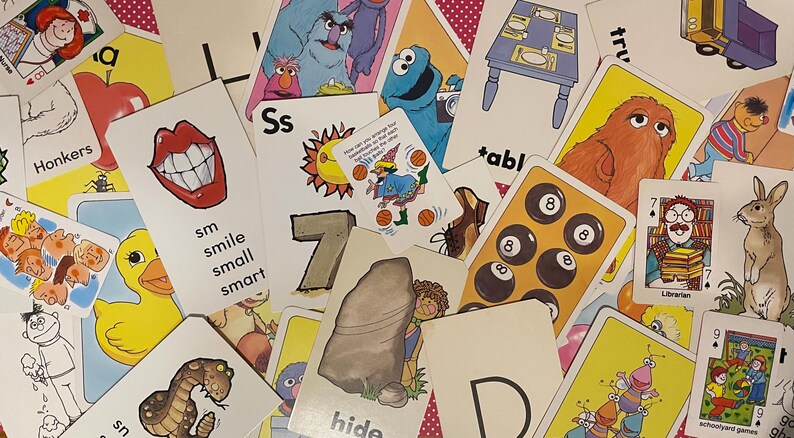 Vintage Flash Cards/children's Game Cards for Junk Journals and ...