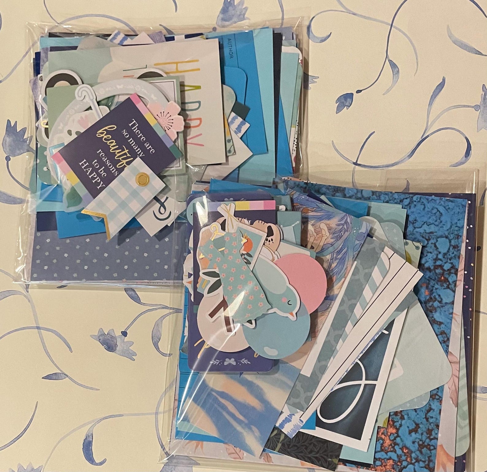 Junk Journal Blue Ephemera and Paper Pack - Etsy