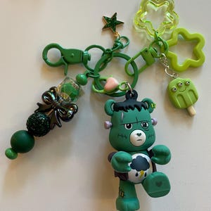 Halloween Bear Bag Charm: Monster Keychain, Junk Journal Accessory - Etsy
