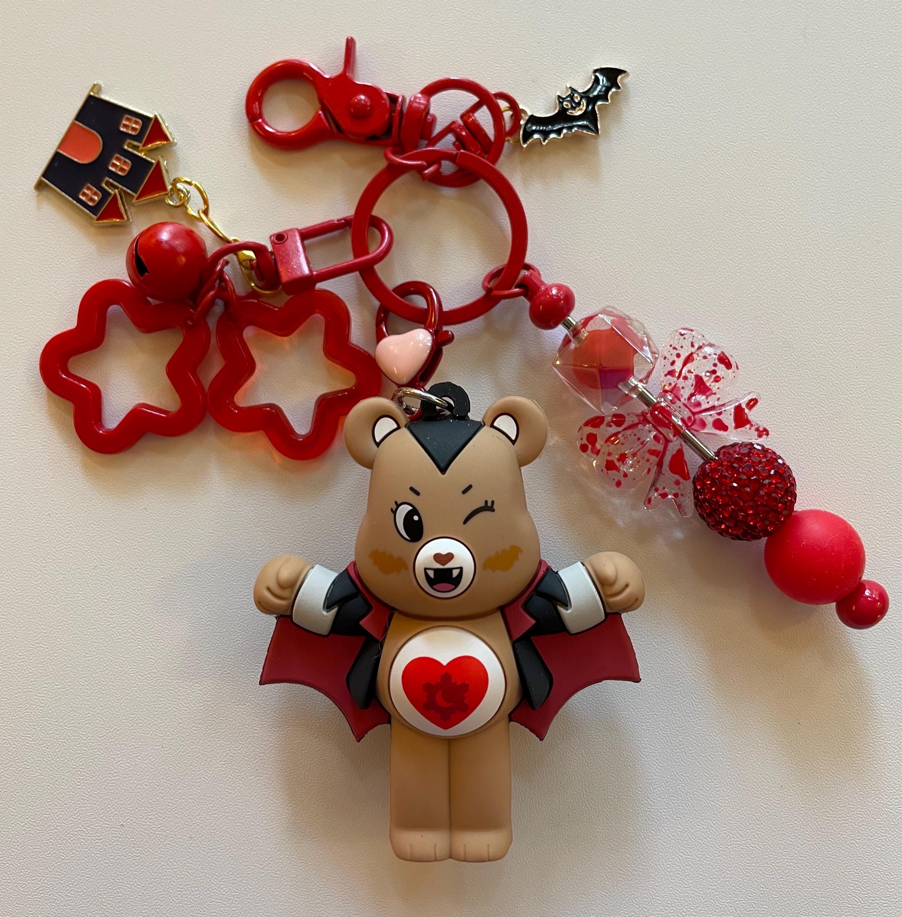 Halloween Bear Bag Charm: Monster Keychain, Junk Journal Accessory - Etsy