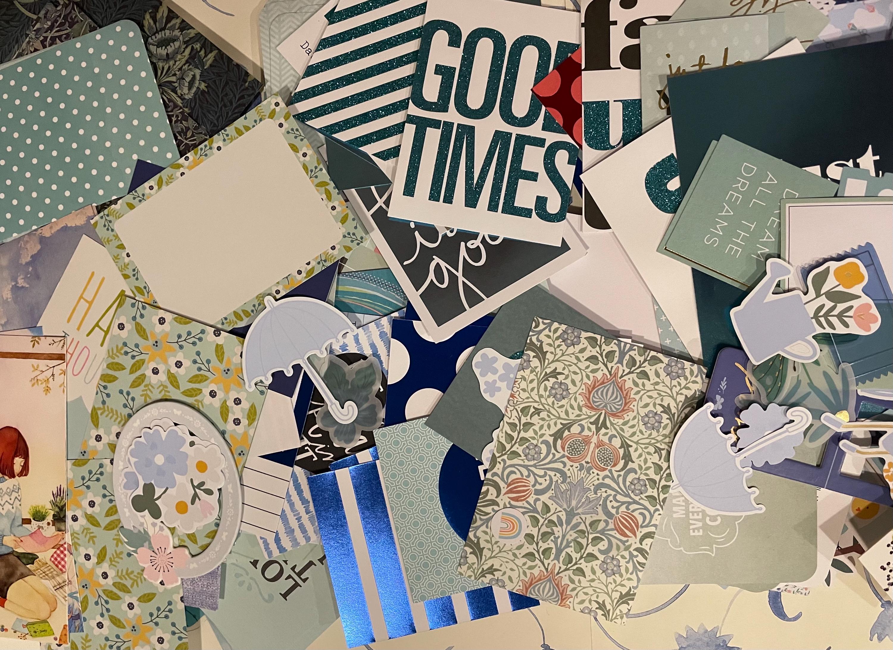 Junk Journal Blue Ephemera and Paper Pack - Etsy