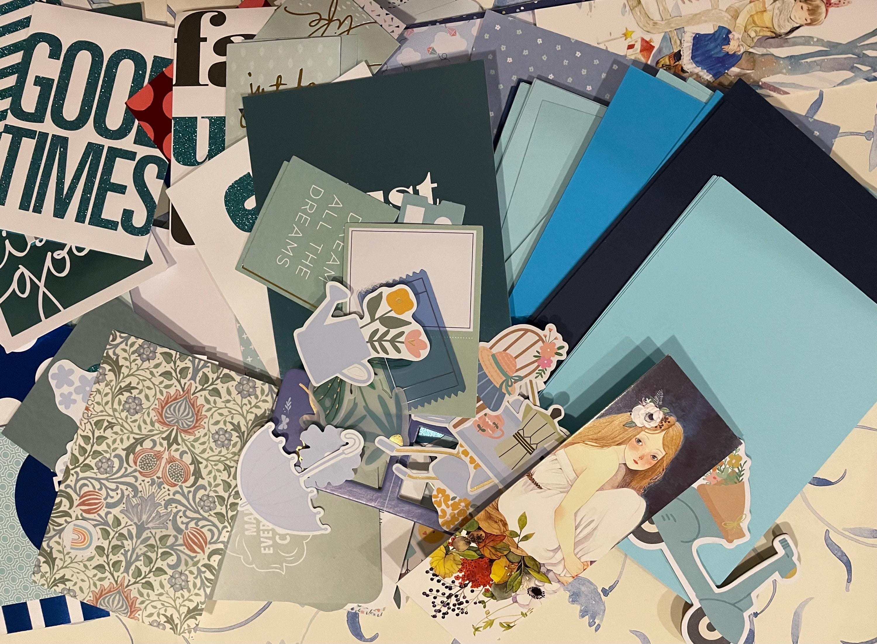 Junk Journal Blue Ephemera and Paper Pack - Etsy