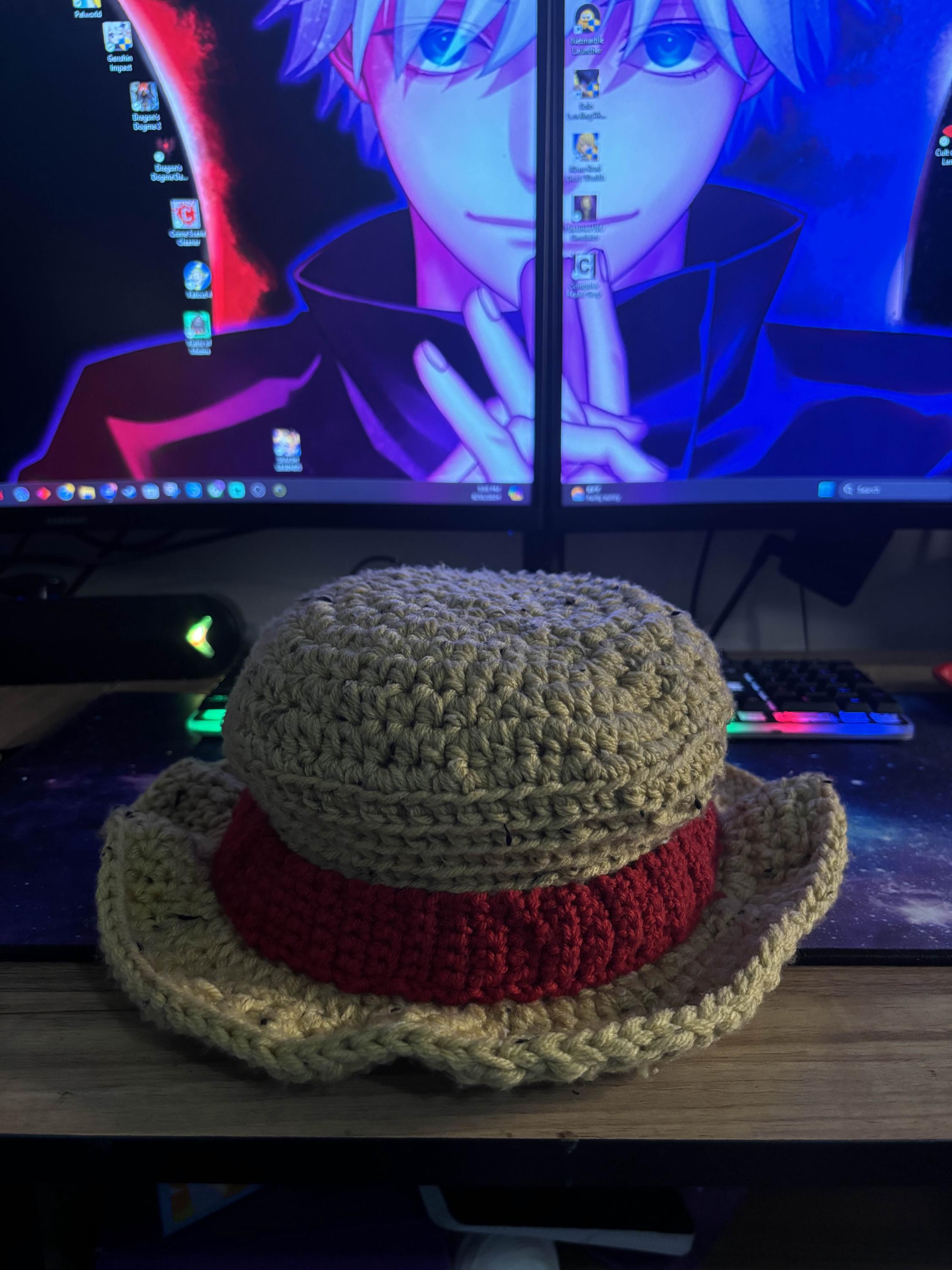 Luffy Hat, One Piece Hat, Straw Hat, Crocheted Anime Bucket Hat - Etsy
