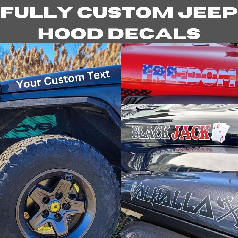 Jeep Hood Decals Black - Etsy