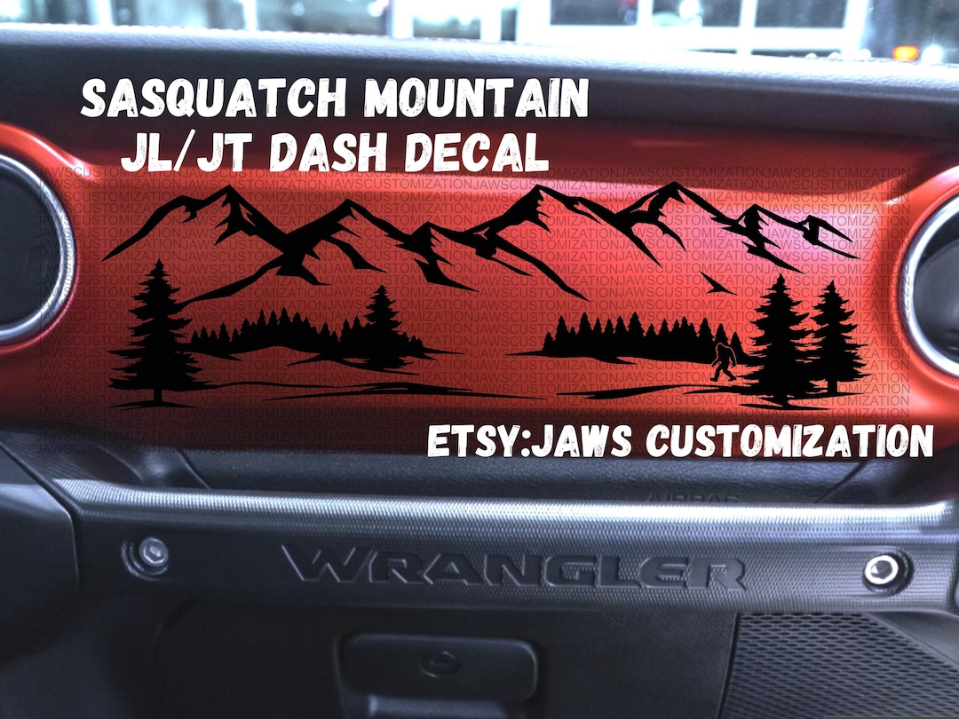 Sasquatch Mountain Glove Box Vinyl Decal Sticker |fits Jeep Wrangler ...