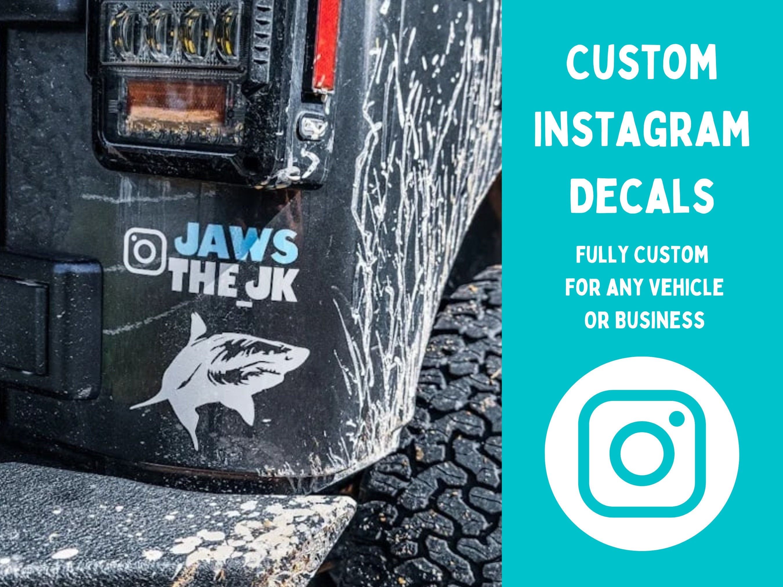 Custom Instagram Decals Unique Designs Fully Custom for SUV - Etsy
