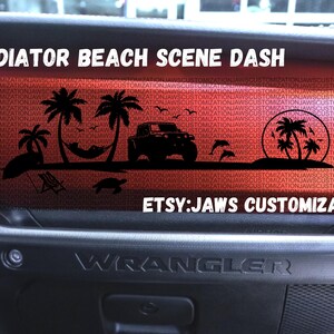 Custom Beach Wrangler/gladiator Dashboard Glove Box Vinyl Decal Sticker ...