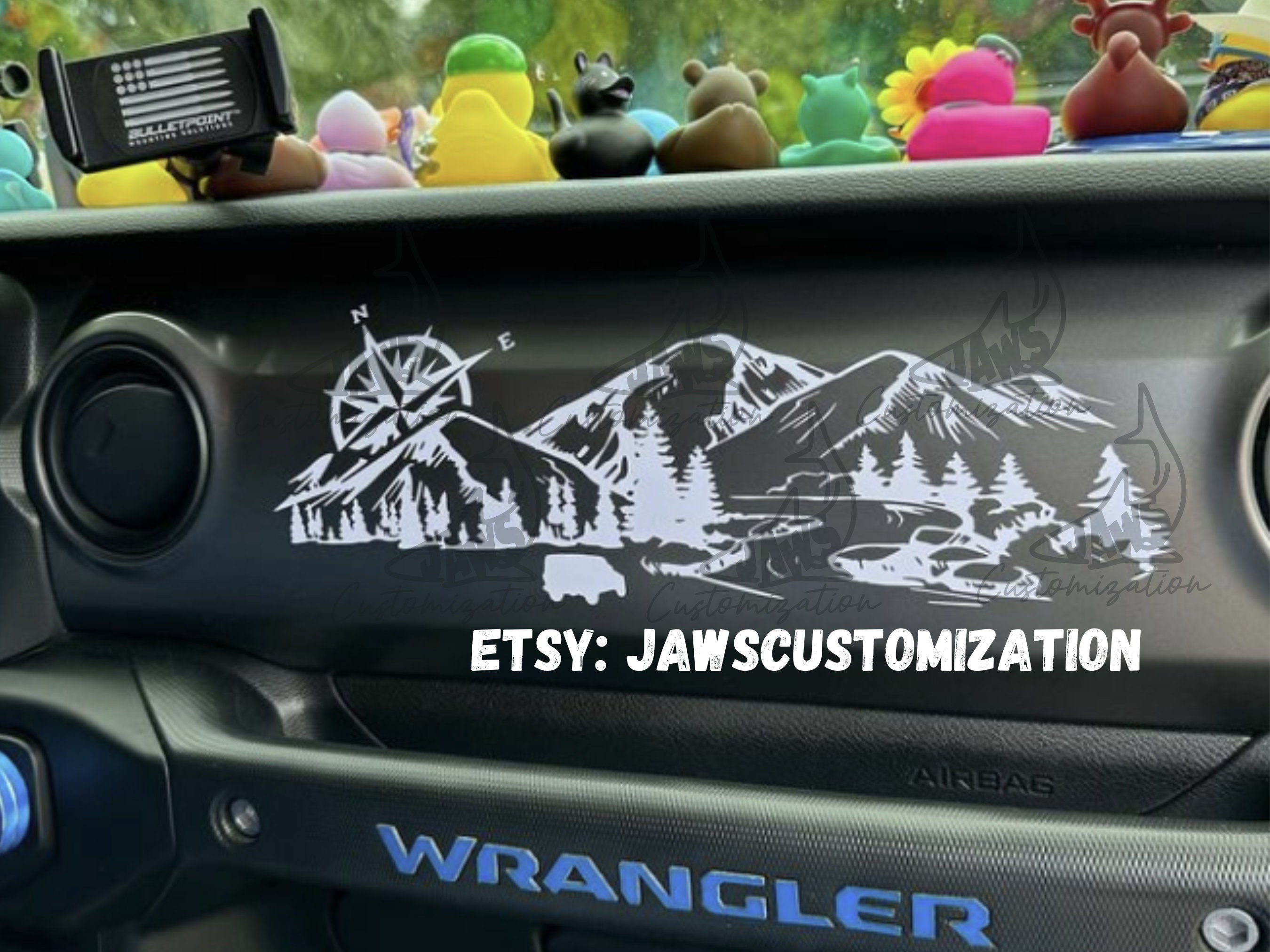 Custom Compass Mountain Dashboard Glove Box Vinyl Decal Sticker |fits ...
