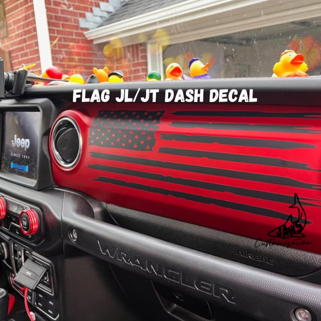 Custom Flag Dashboard Glove Box Vinyl Decal Sticker |fits Jeep 2018 ...