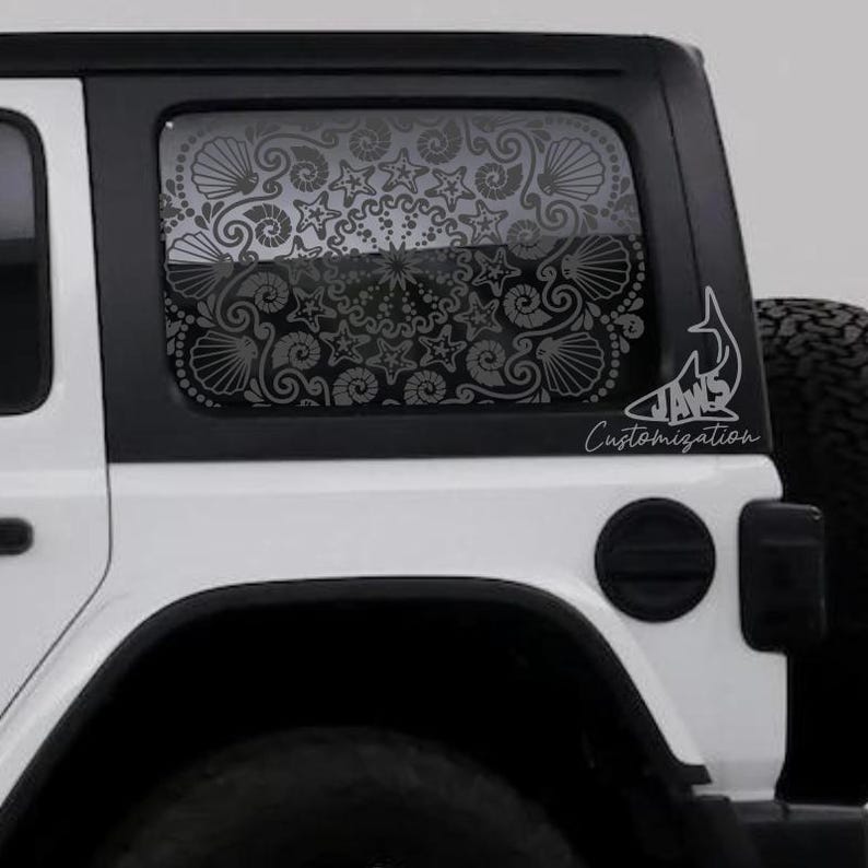 Ocean Mandala Rear Hardtop Window Decal- Fits Jeep Wrangler JKU JLU | 4 ...