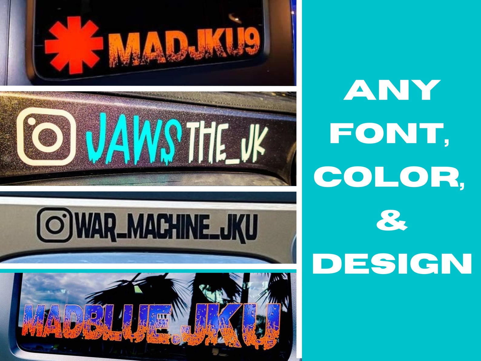 Custom Instagram Decals Unique Designs Fully Custom for SUV - Etsy