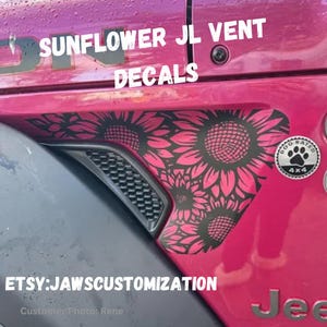 Custom Sunflower JL Vent - Set of 2 |vinyl Decal Sticker |fits Jeep ...