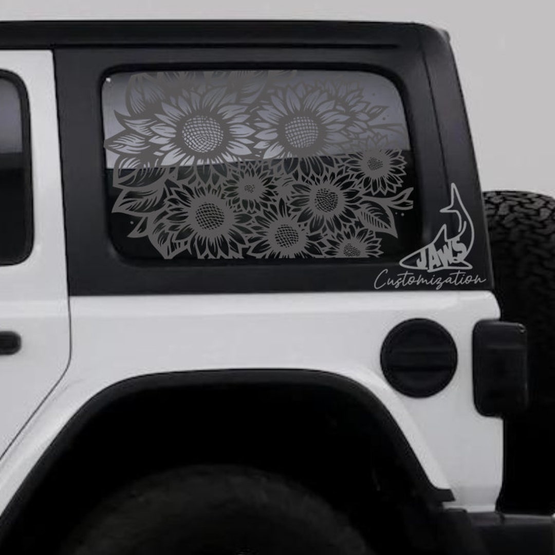 Sunflower Rear Hardtop Window Decal- Fits Jeep Wrangler JKU JLU | 4 ...