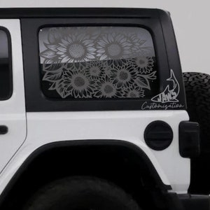 Sunflower Rear Hardtop Window Decal- Fits Jeep Wrangler JKU JLU | 4 ...