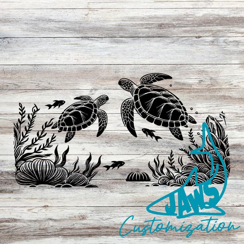 Sea Turtle Rear Hardtop Window Decal- Fits Jeep Wrangler JKU JLU | 4 ...
