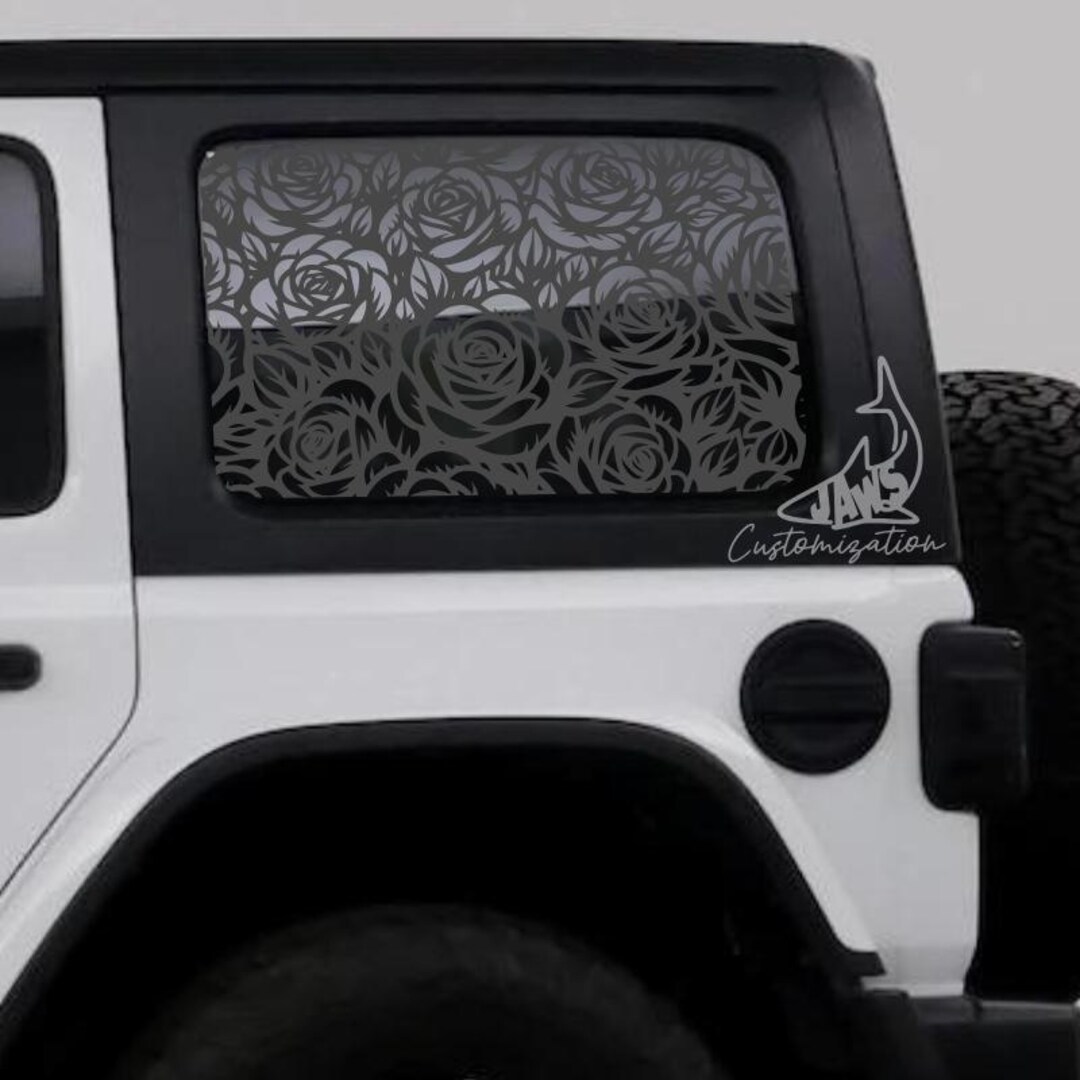 Rose Bush Rear Hardtop Window Decal- Fits Jeep Wrangler JKU JLU | 4 ...