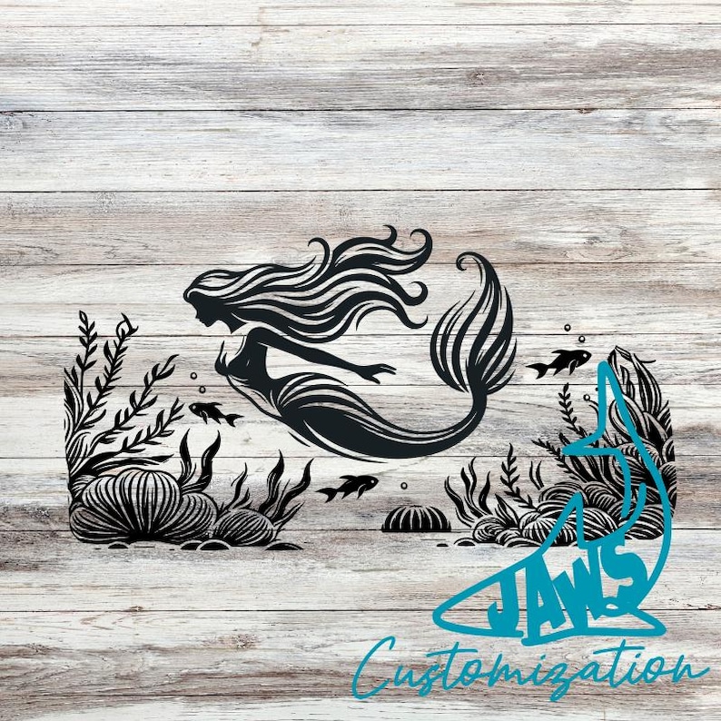 Mermaid Rear Hardtop Window Decal- Fits Jeep Wrangler JKU JLU | 4 Door ...