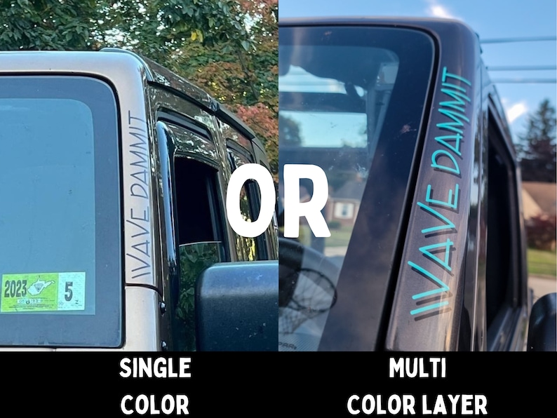 Custom wave Dammit Decals Fits Jeep Wrangler - Etsy