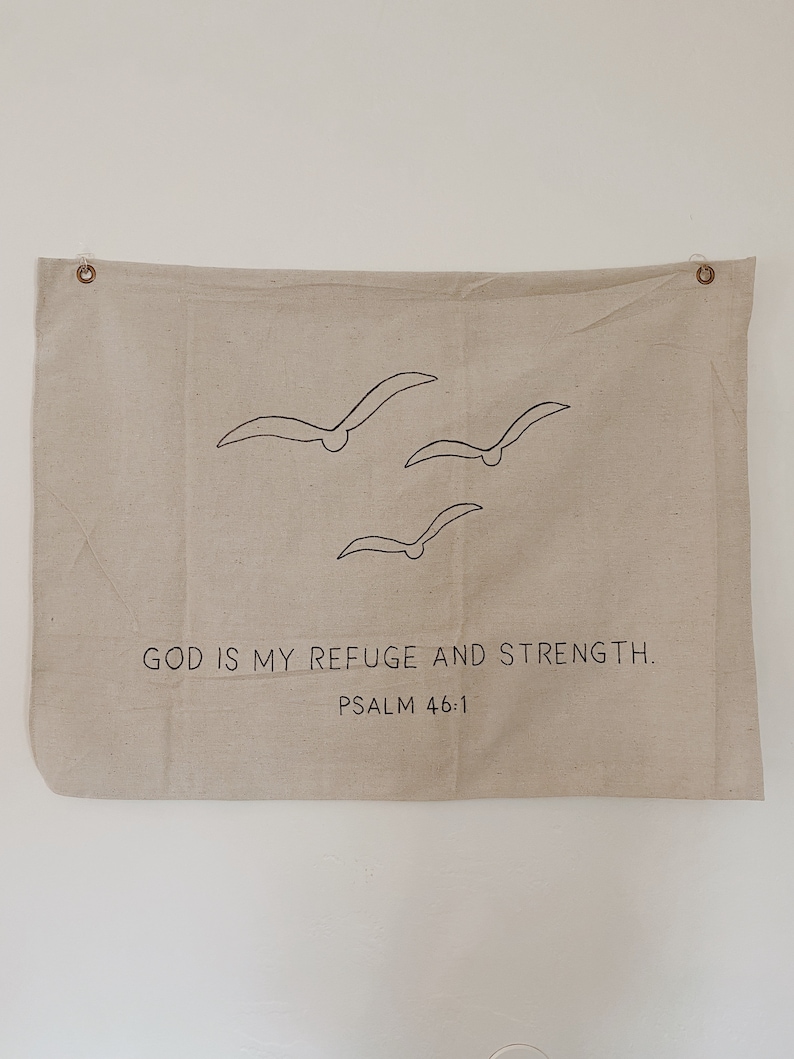 Handmade Scripture Canvas Flag: Christian Wall Decor - Etsy
