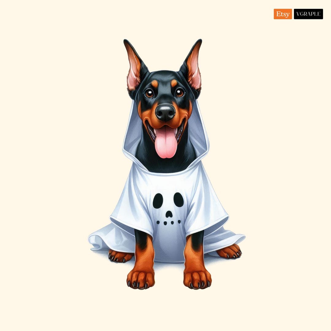 Ghost Doberman Halloween PNG, Spooky Puppy Art (digital Download) - Etsy