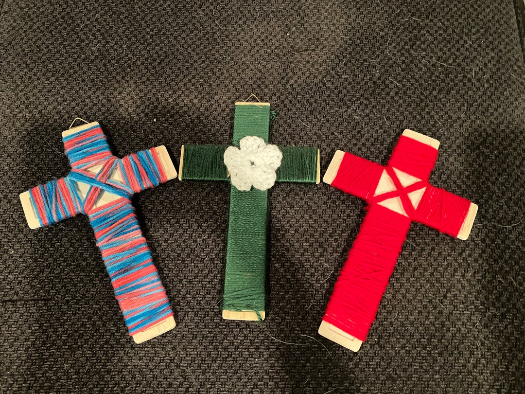 YARN WRAPPED CROSS - Gift and Decor - Handmade - Etsy
