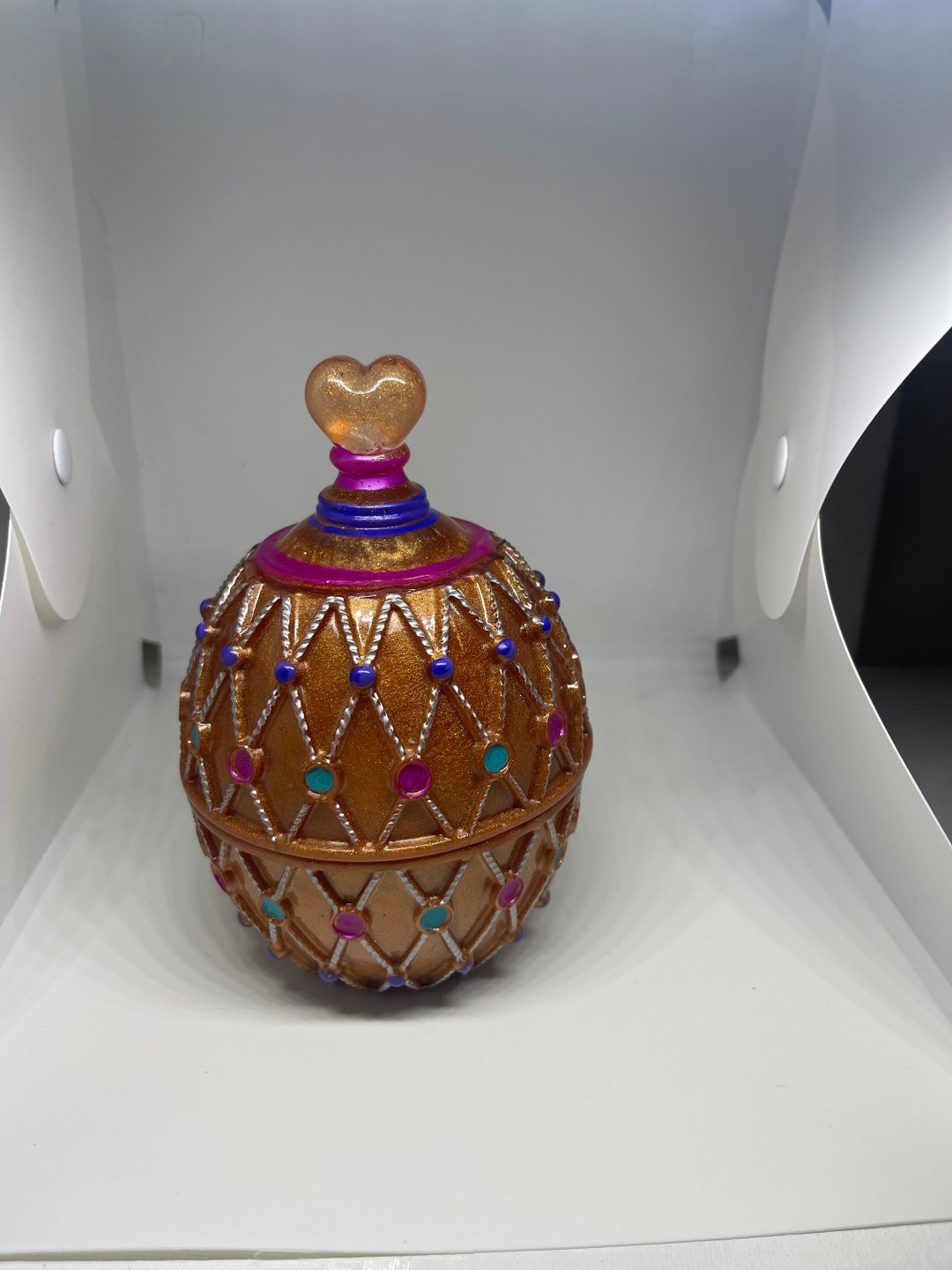 Egg Jar, Large Acrylic, Resin, Faberge, Egg Style Jar - Etsy