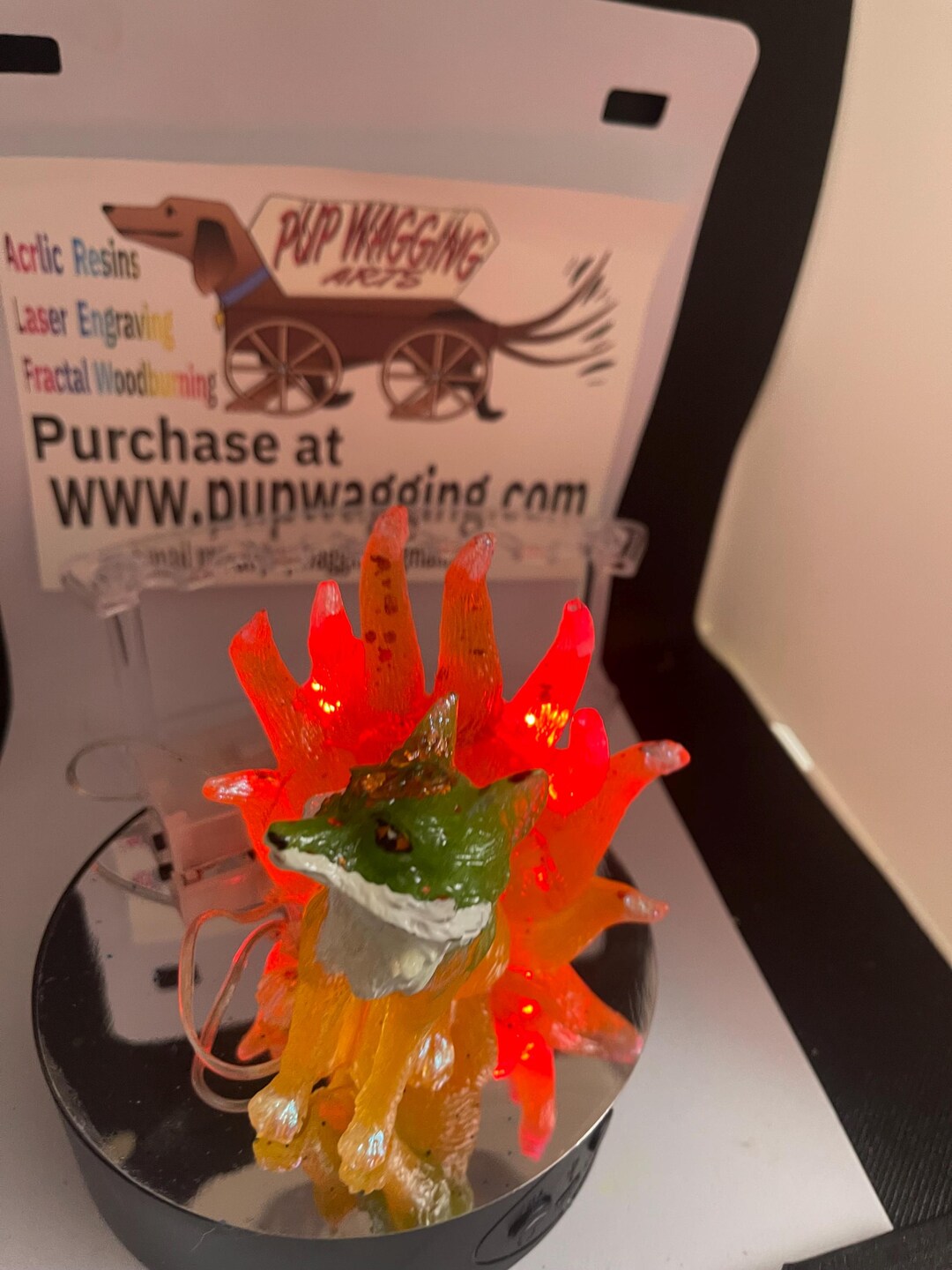 Orange and Greennine Tailed Fox Demon Night Light Glow in the Dark With ...