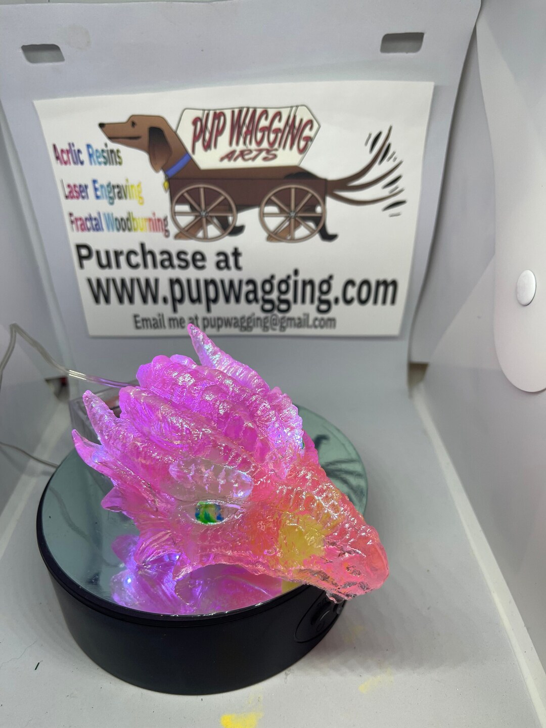 Pink Dragon Head With LED Lights and Glows in the Dark - Etsy