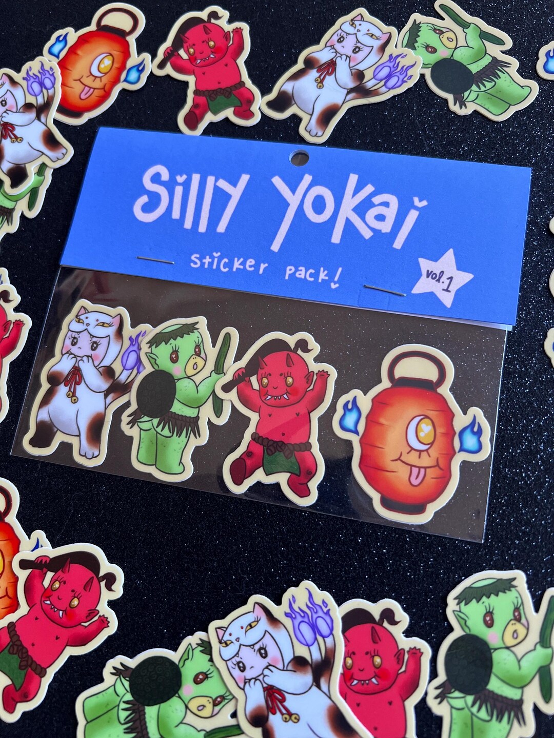 Yokai Sticker Pack | Set of 4 Mini Stickers - Etsy