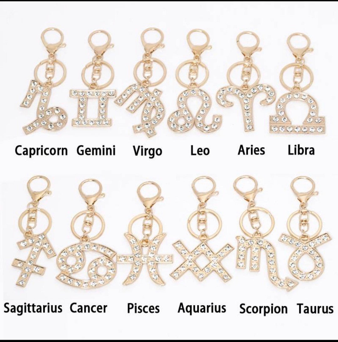 Zodiac Sign Keychainszodiac Sign Handbags Zipper Accessorieshoroscope ...