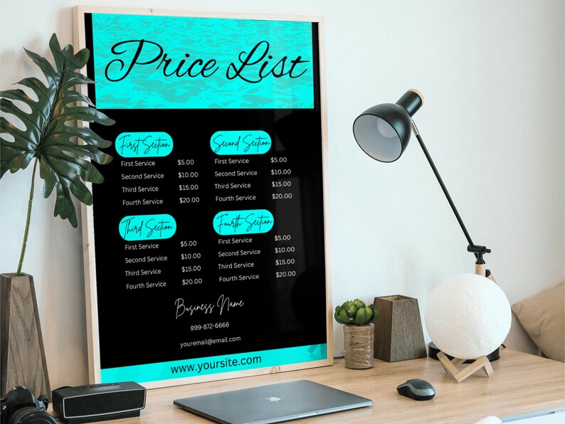 Editable Price List Template Printable Price List Small - Etsy