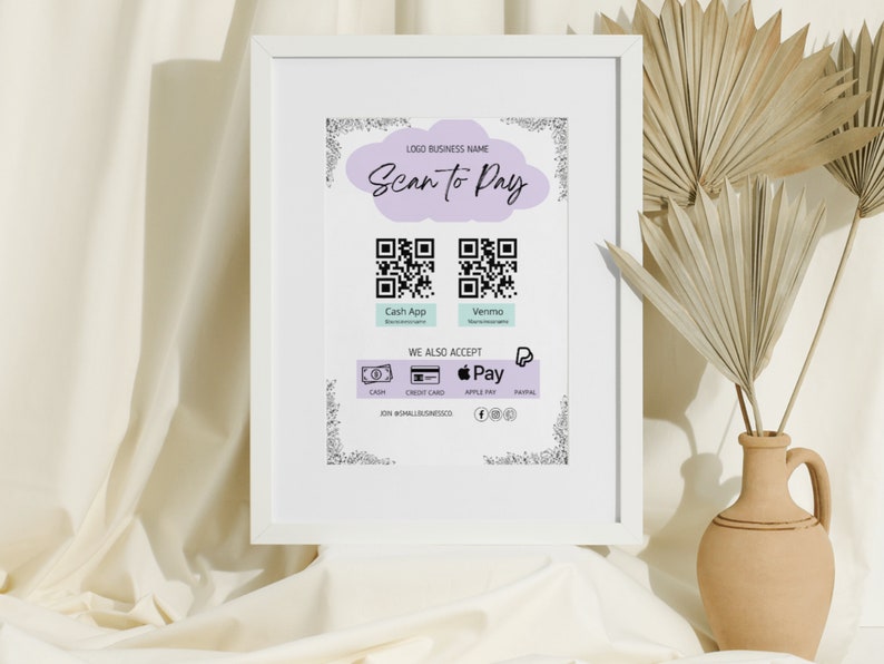 Editable Scan to Pay Sign QR Code Sign Template Payment - Etsy