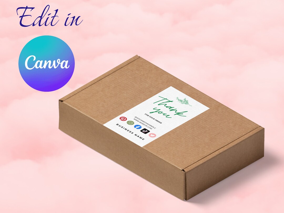 Green Box Label Template, Shipping Label, Order Packaging Stickers ...