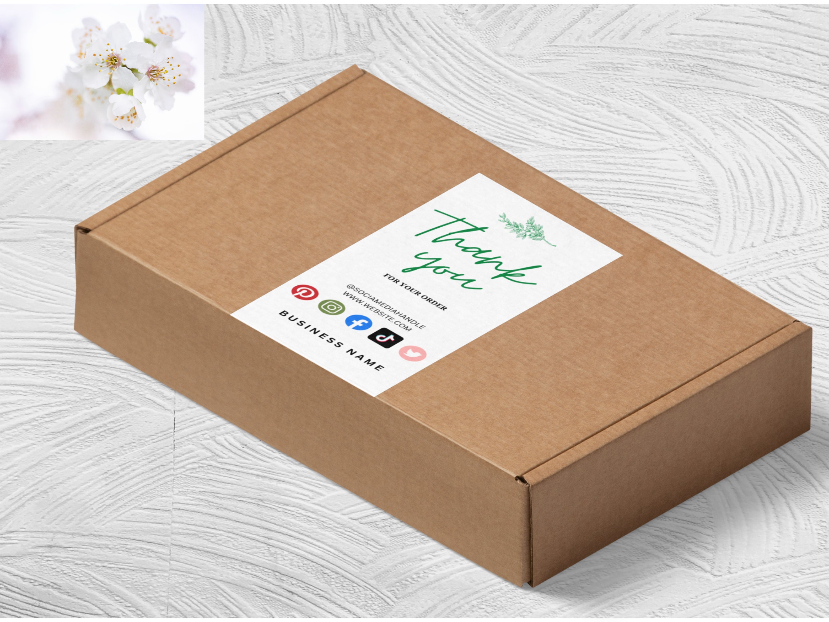 Green Box Label Template, Shipping Label, Order Packaging Stickers ...