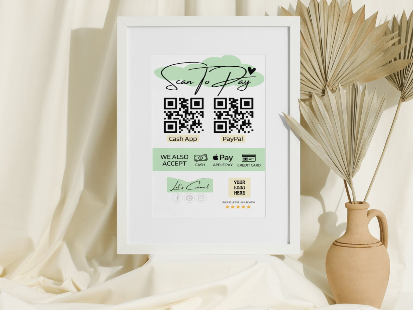 Printable Scan to Pay Template Editable Scan to Pay Sign - Etsy