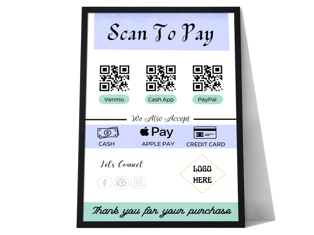 Editable Scan to Pay Sign QR Code Sign Template Payment - Etsy Hong Kong