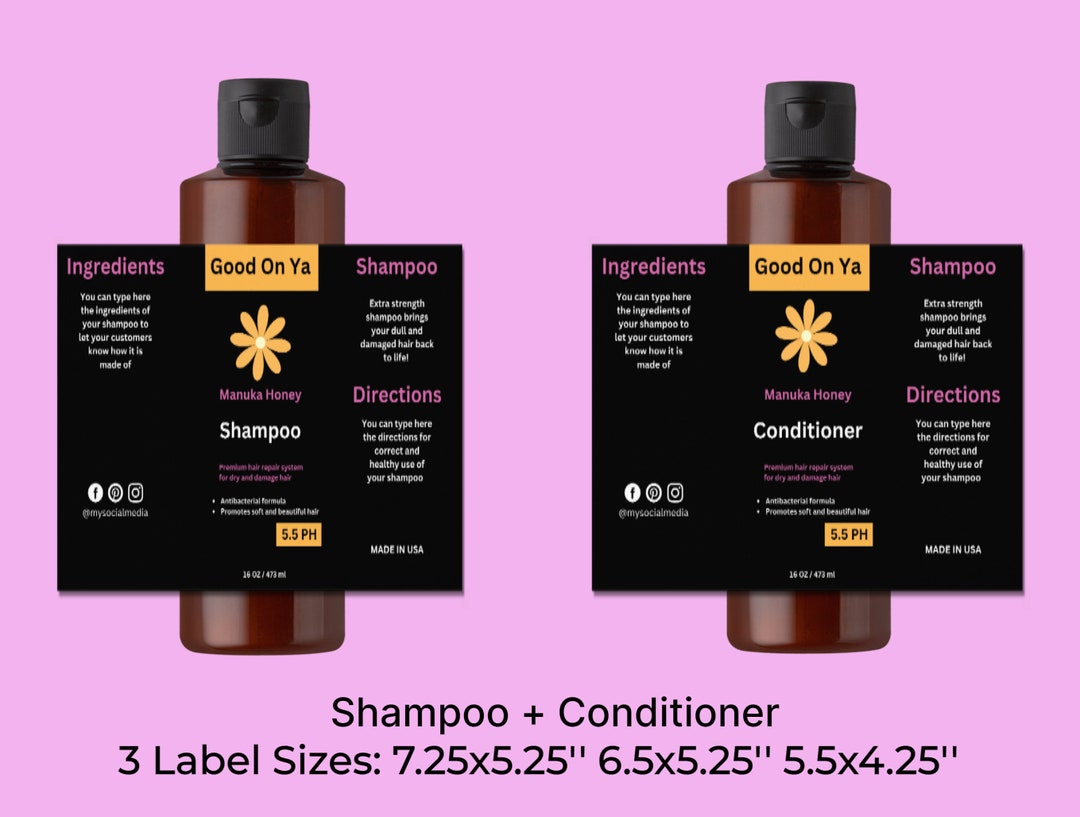 DIY Wrap Labels Lid Labels Shampoo and Conditioner Labels - Etsy