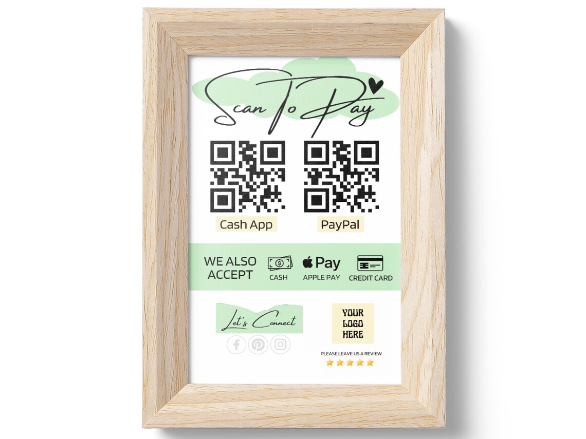 Printable Scan to Pay Template Editable Scan to Pay Sign - Etsy