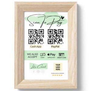 Printable Scan to Pay Template Editable Scan to Pay Sign - Etsy