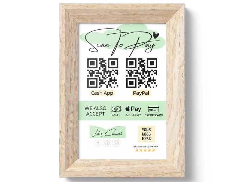 Printable Scan to Pay Template Editable Scan to Pay Sign - Etsy