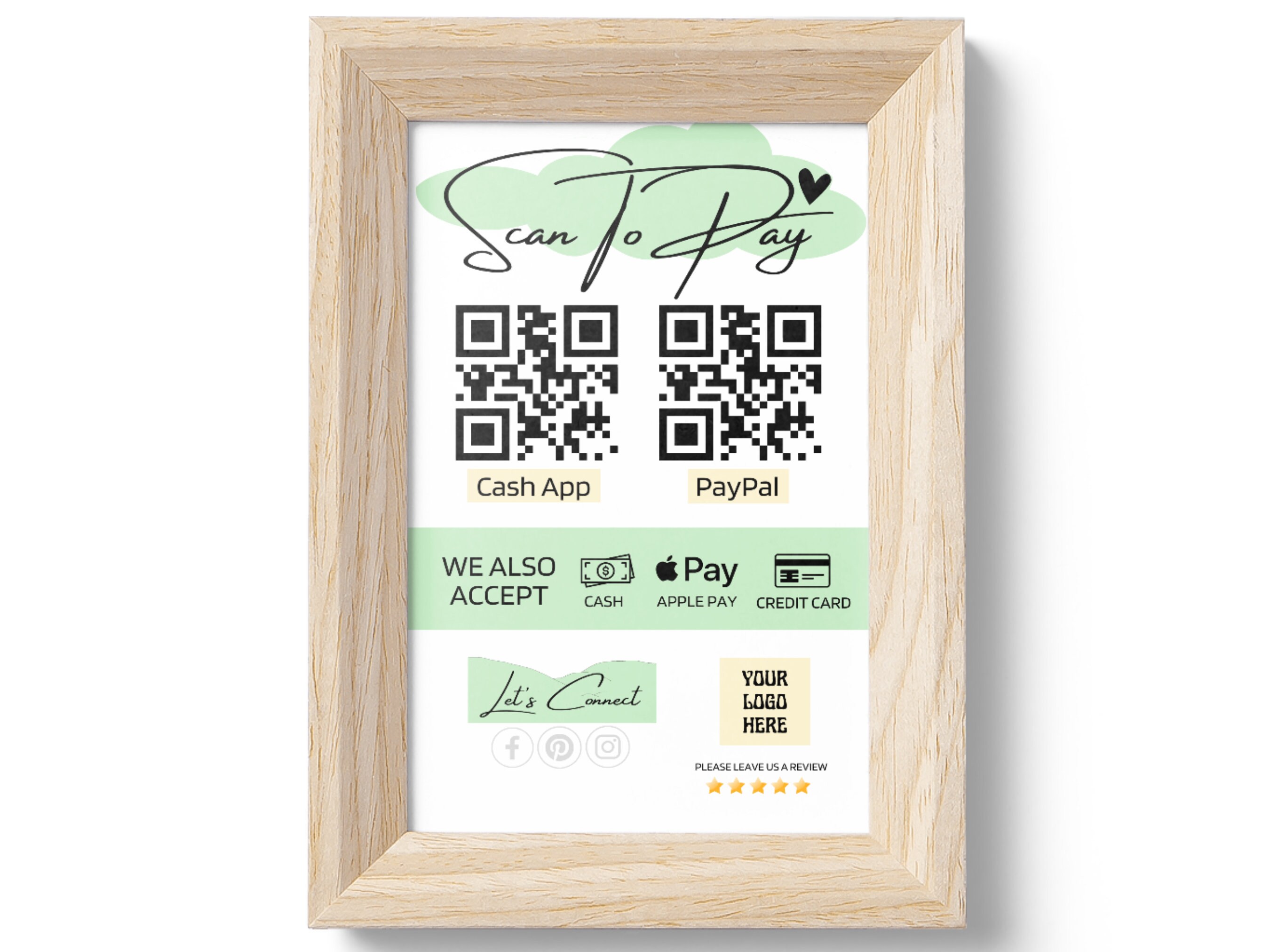 Printable Scan to Pay Template Editable Scan to Pay Sign - Etsy