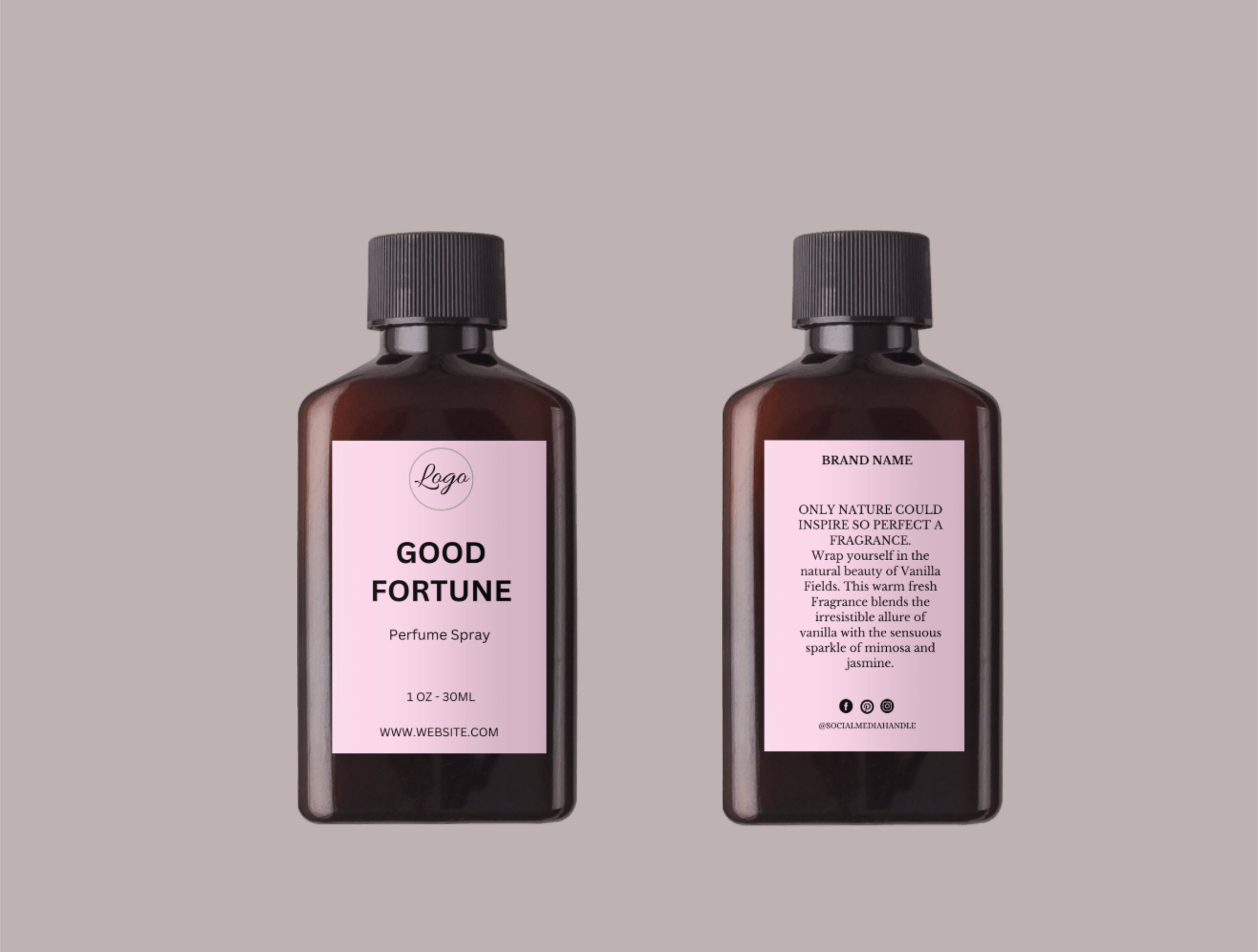 EDITABLE Perfume Label Template, Essential oil labels, Beauty Cosmetic ...