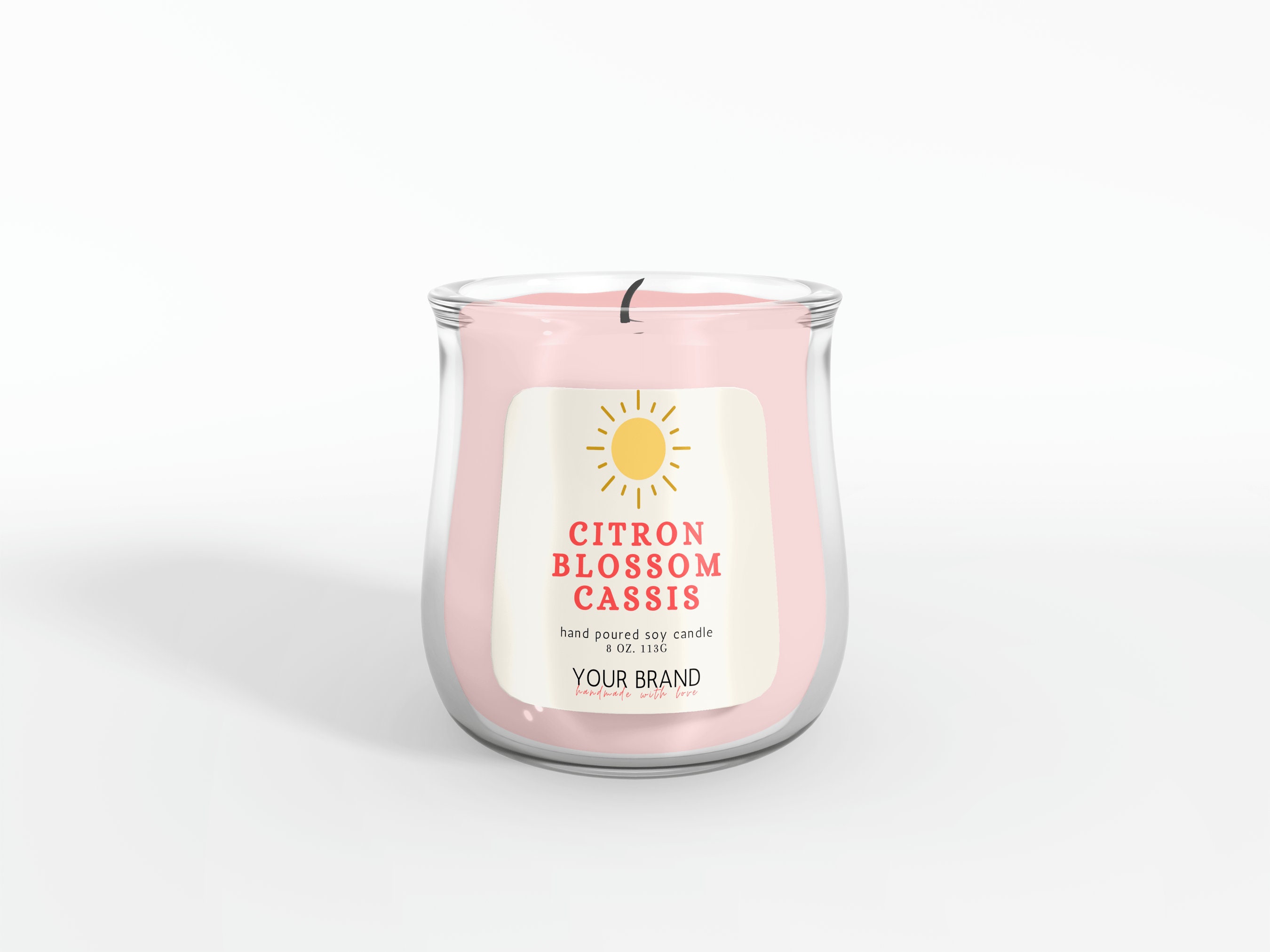 Retro Candle Label Template, DIY Modern Retro Candle Sticker, Editable ...