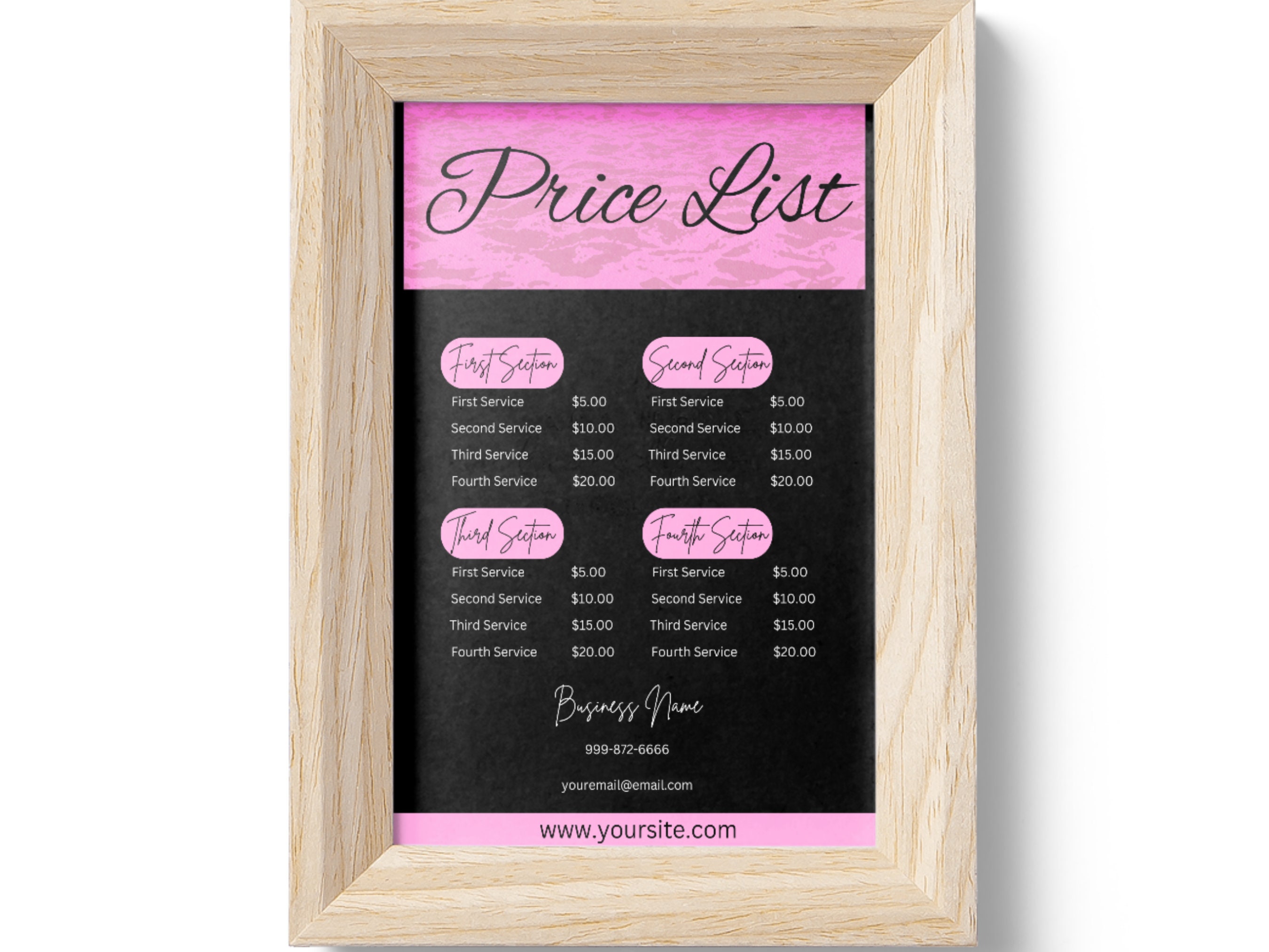 Editable Price List Template Price List Template Price List - Etsy UK