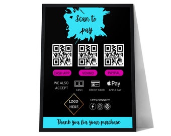 Scan to Pay Template Printable and Editable Scan to Pay - Etsy