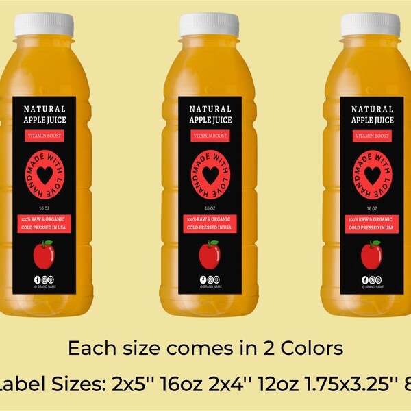 Cold Pressed Juice Label - Etsy