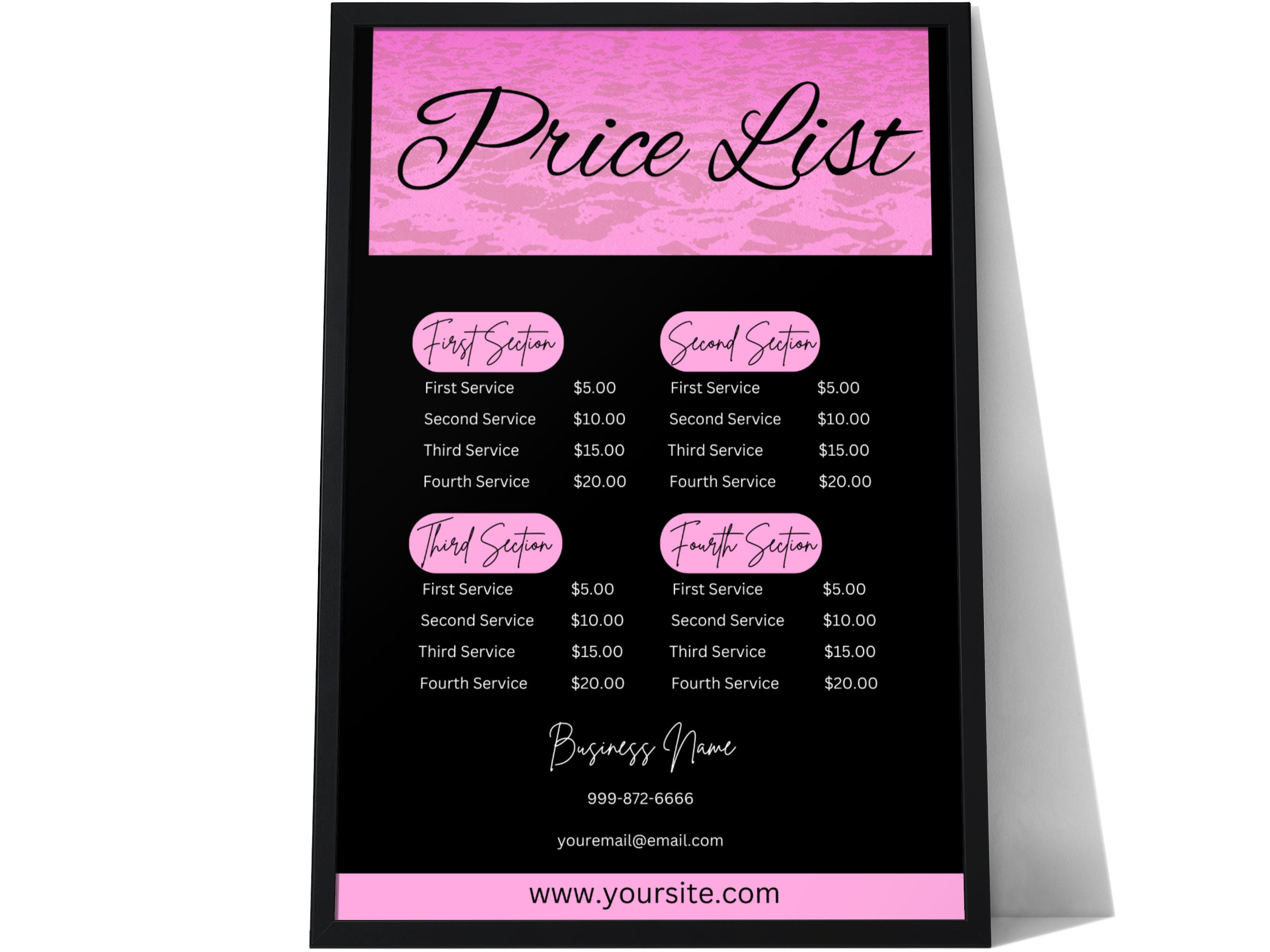 Editable Price List Template Price List Template Price List - Etsy UK